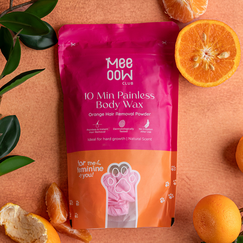 Orange Hair Removal Wax Powder – Best Body Wax for Women | Meeoow Club